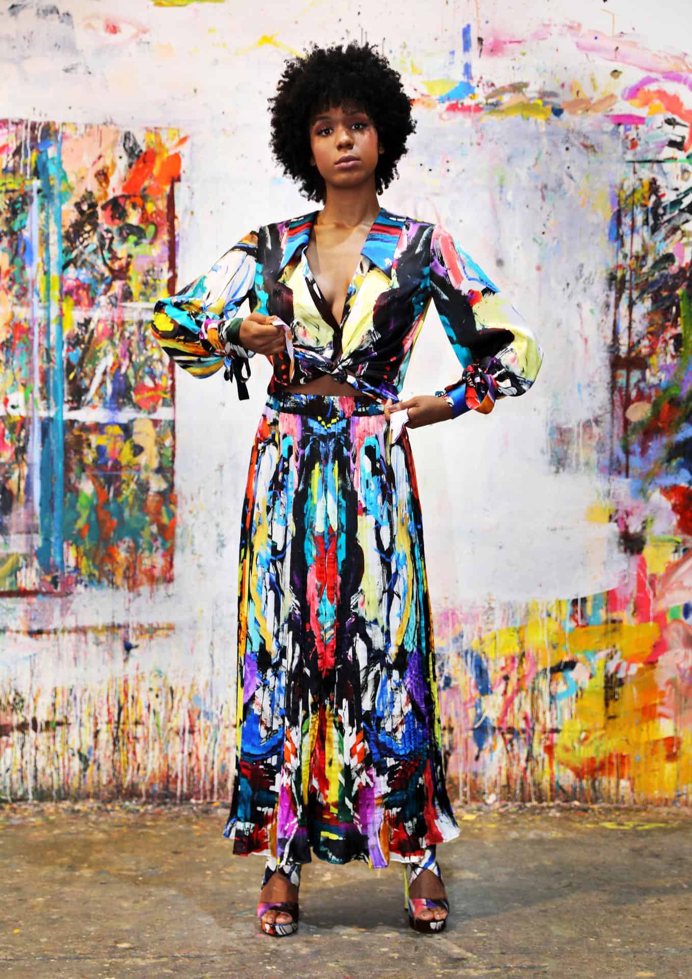 Silk Satin Pleated Angel Skirt - Rahel Guiragossian